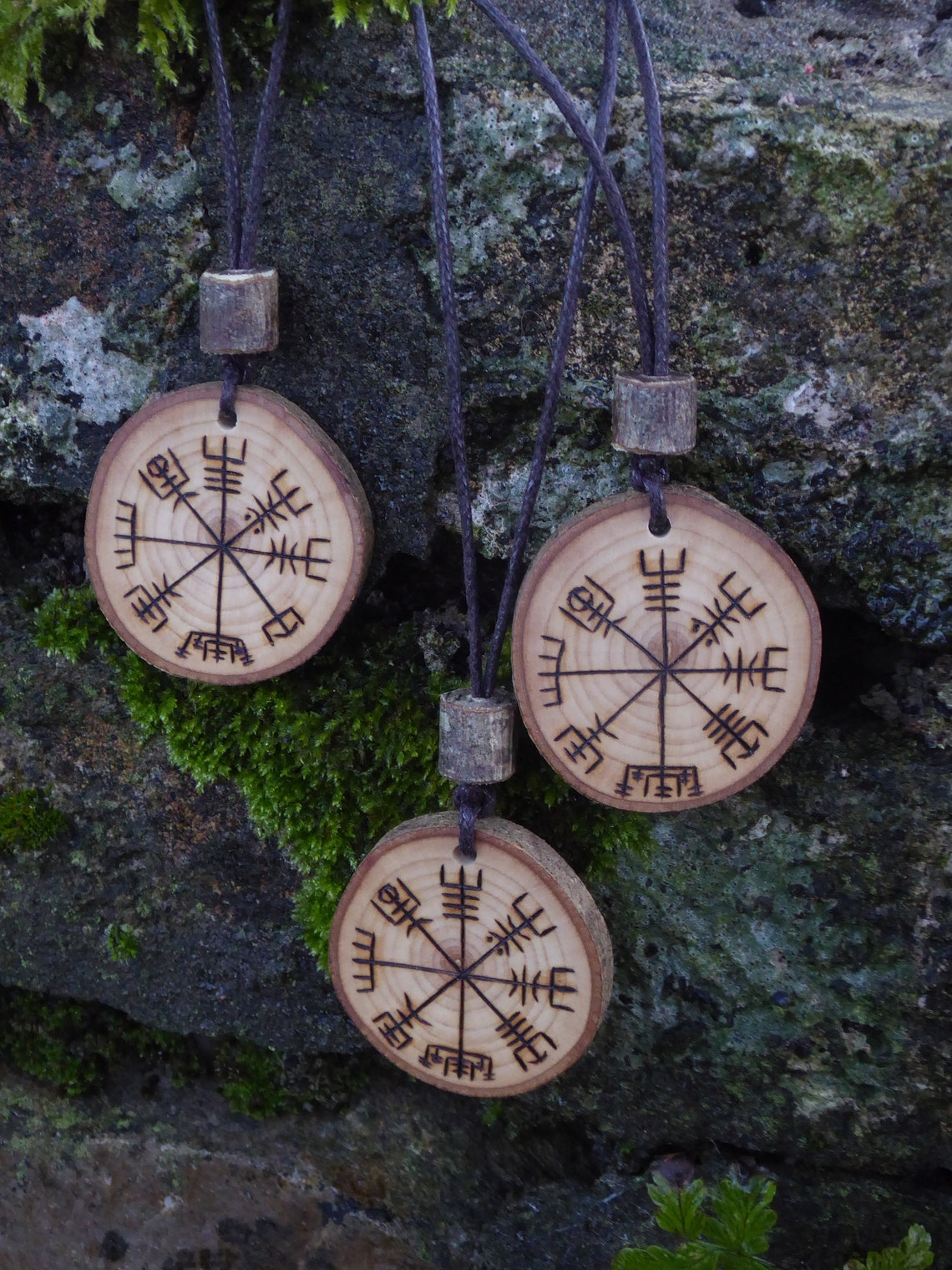 Viking Kompas Hanger Vegvisir Amulet Ketting Viking | Etsy