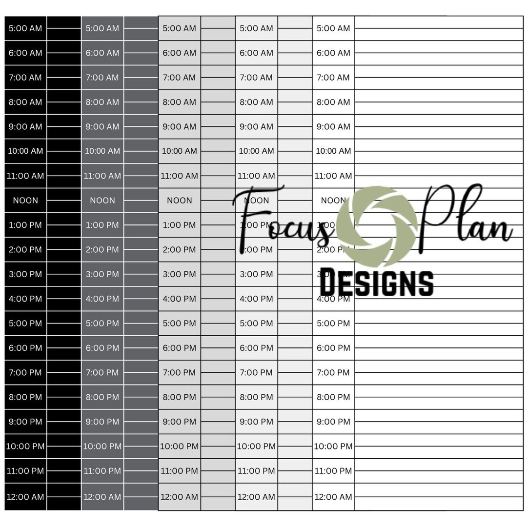 Schedule Time Block Widgets | Digital Planning Inserts | Transparent ...