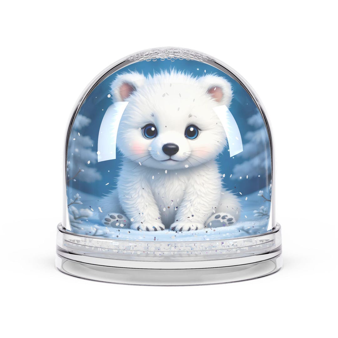 Polar Bear Snow Globe | Arctic Nursery Decor - Etsy