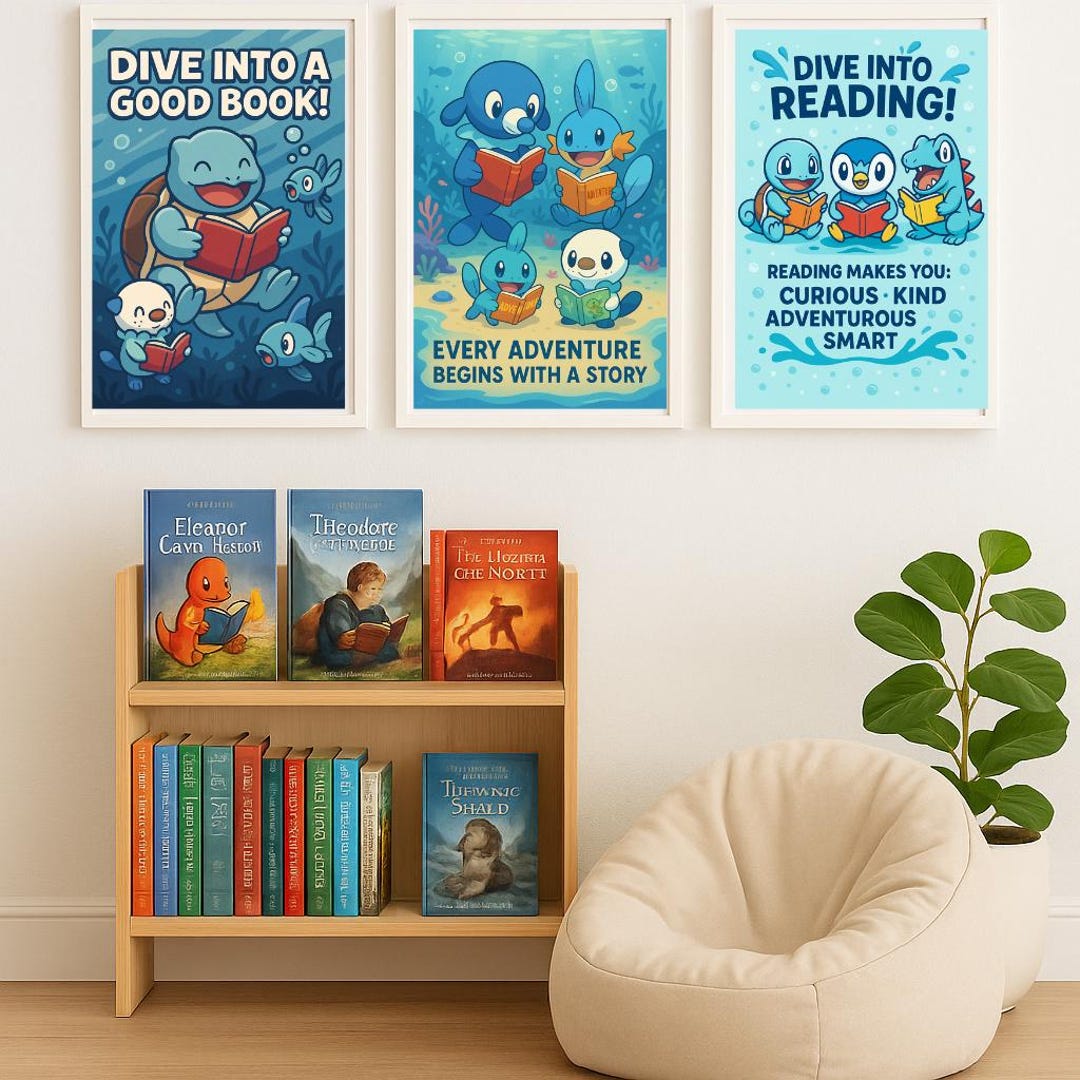 Water-type Pokémon Reading Posters for Kids – Set of 3 Printable ...