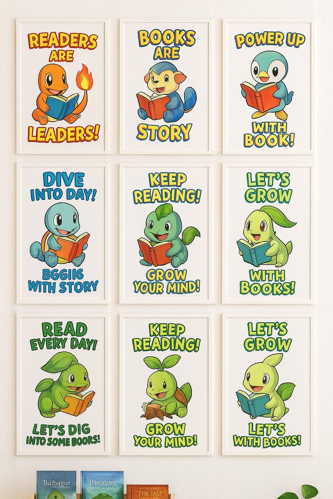 Pokémon Reading Poster Bundle – Set of 9 Printable Literacy Posters for ...