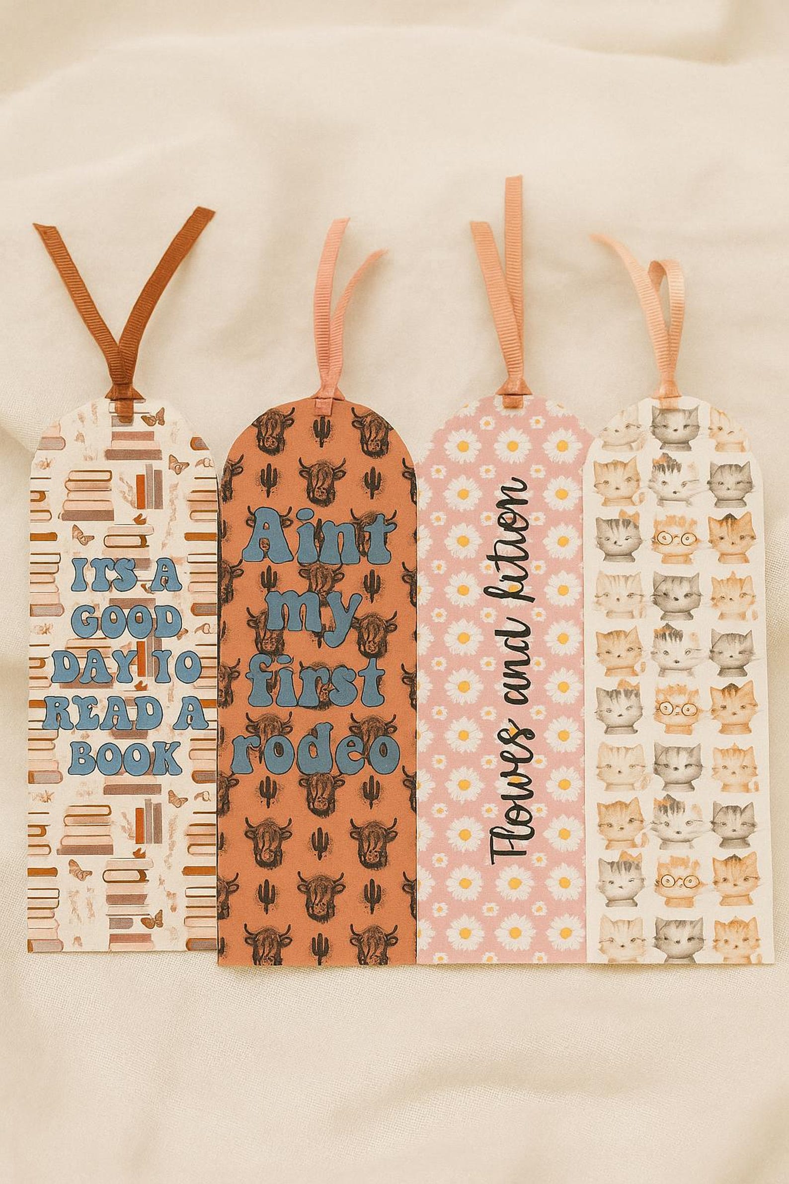 Fun Bookmarks for Readers – Book, Rodeo, Daisy, & Cat Themes - Etsy