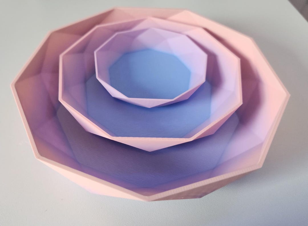 Catch-all Low-poly Bowls ~ 3 Pc 160mm Set (matte-rainbow) - Etsy