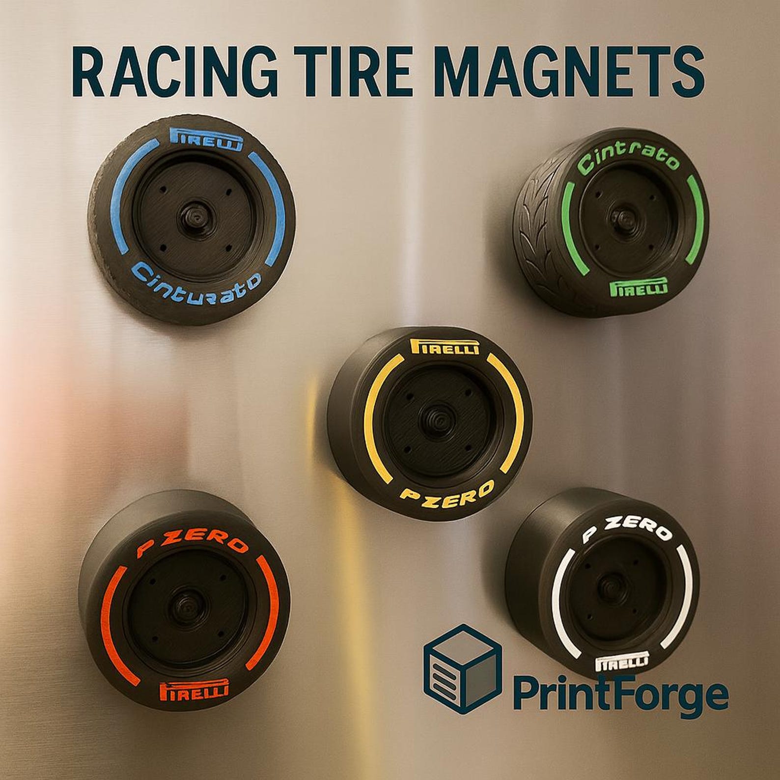 F1 Racing Tire Fridge Magnets | Motorsport-inspired 3D Printed Gift - Etsy