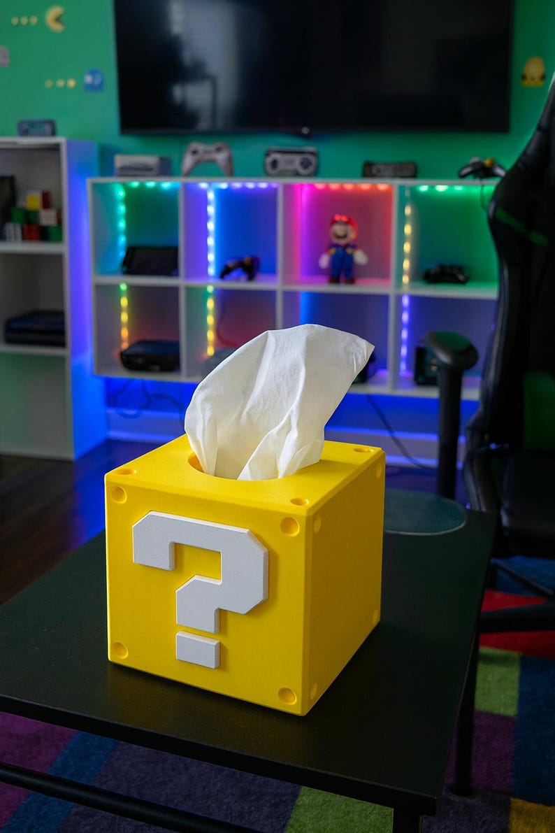 Super Mario “?” Block Tissue Holder – Geeky Home Décor - Etsy