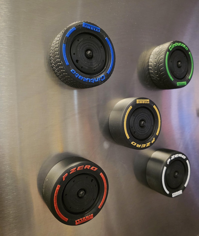 F1 Racing Tire Fridge Magnets | Motorsport-inspired 3D Printed Gift - Etsy