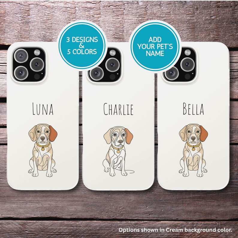 Custom Beagle Portrait Phone Case, Personalized Dog Art Cover - Etsy