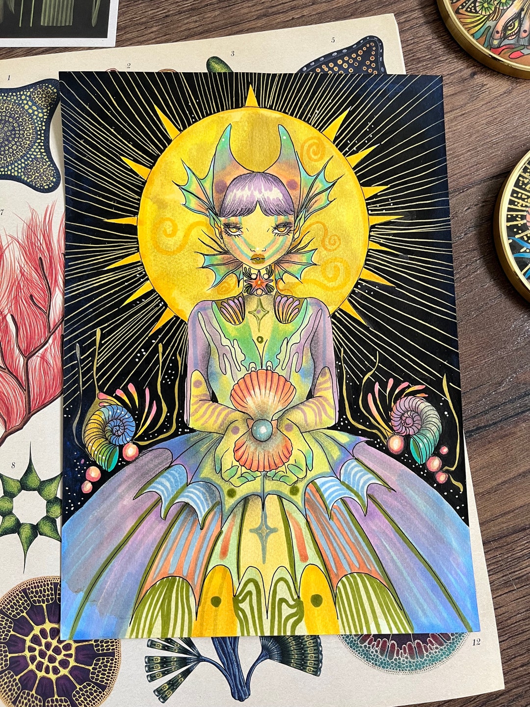 Original Mermaid Art Oracle Original Art, Tarot Artwork, Watercolour ...
