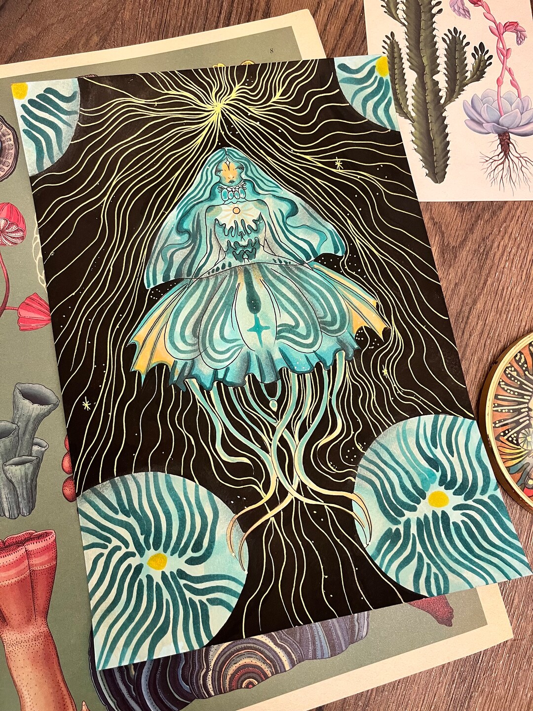 Original Mermaid Art Oracle Original Art, Tarot Artwork, Watercolour ...