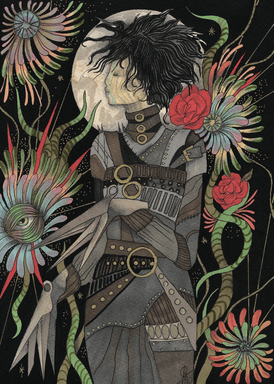 Edward Scissorhands Fantasy Illustration, Pop Surrealism Art Print by ...