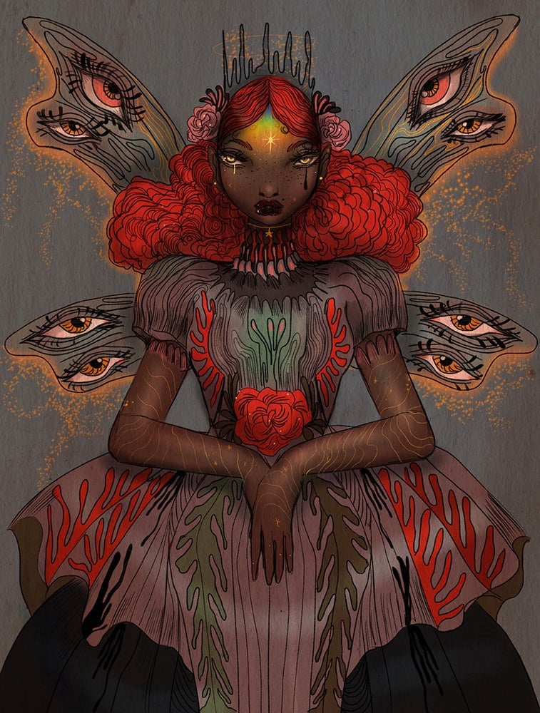Fairy POC, Fantasy Portrait, Dark Fantasy Art A4 Print - Etsy