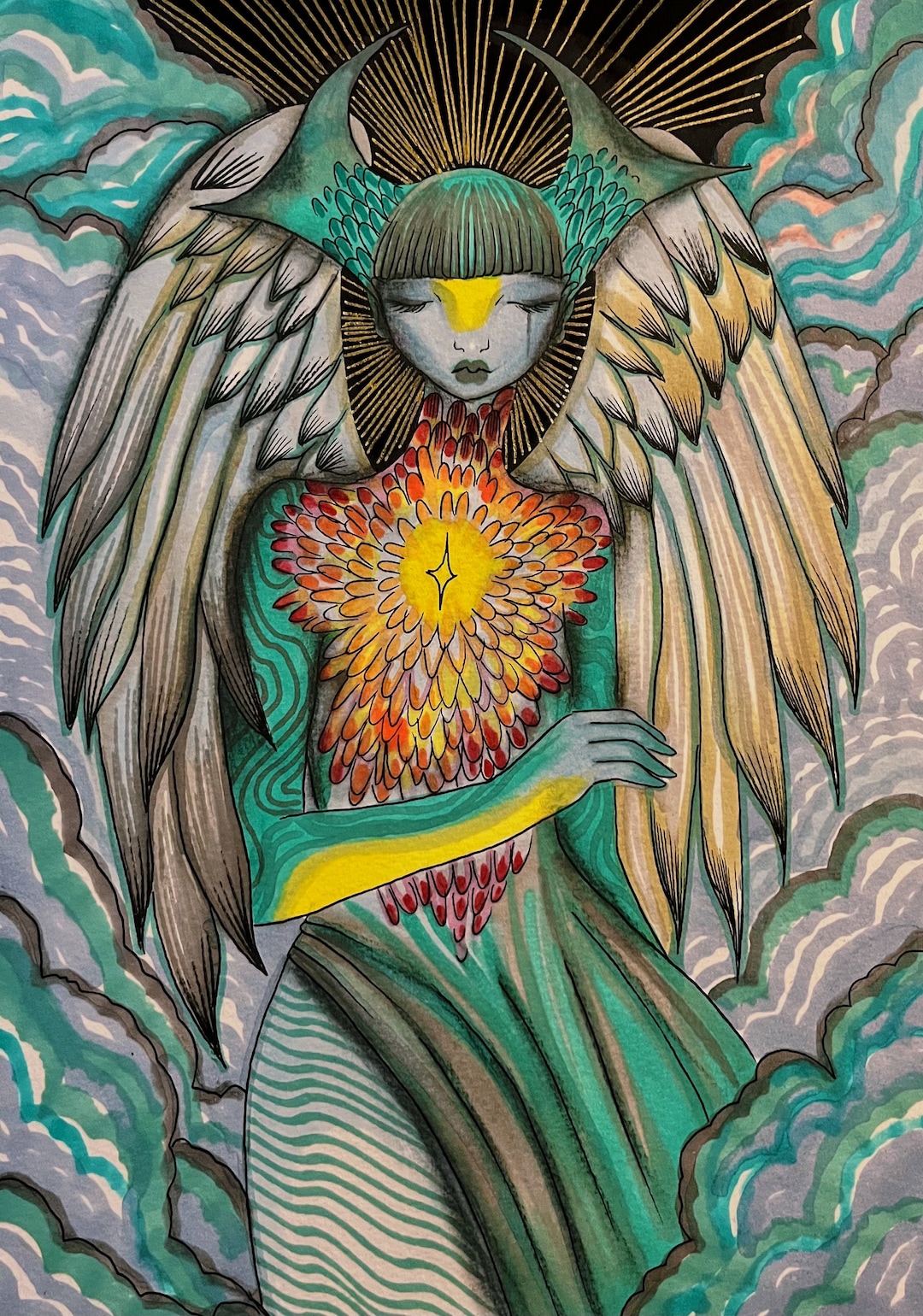 Lunaria, Angel , Fantasy Art, Fine Art A4 Print by Olivia Rose - Etsy