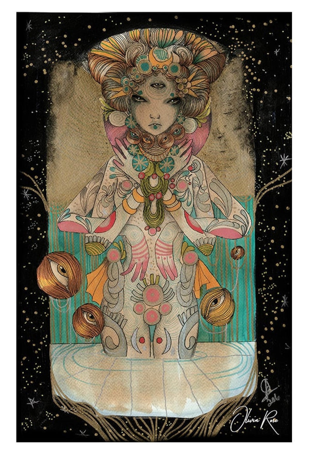Goddess, Alien, Fantasy Art Print by Olivia Rose - Etsy
