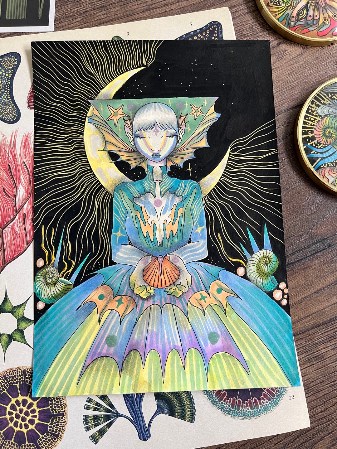 Original Mermaid Art Oracle Original Art, Tarot Artwork, Watercolour ...