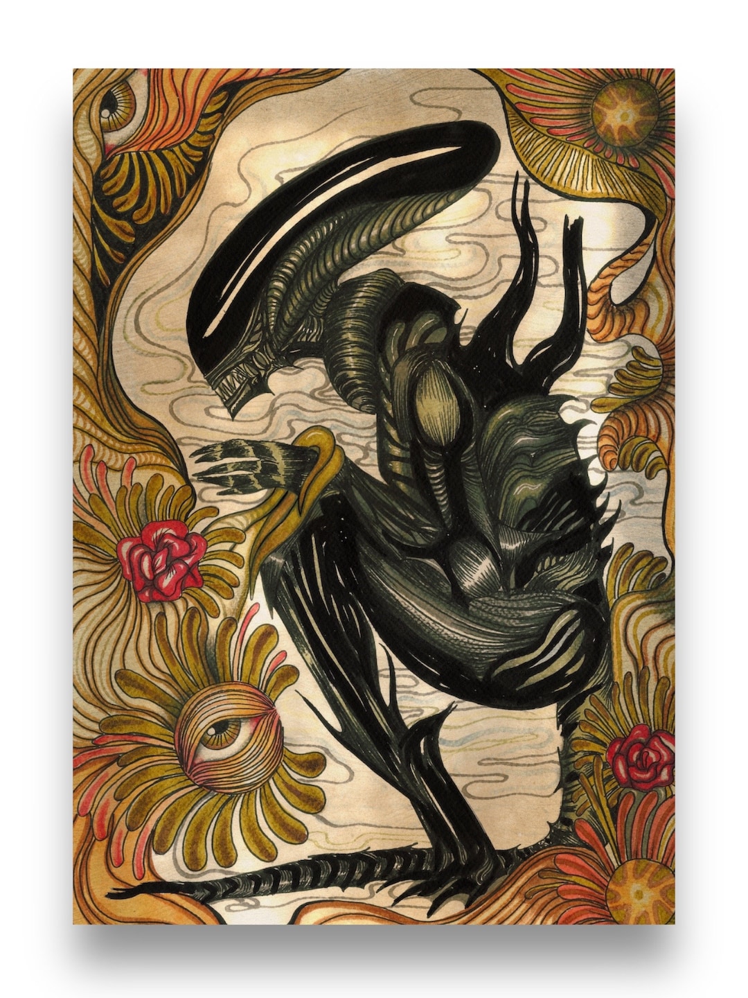 Xenomorph PRINT A4 Light Version - Etsy