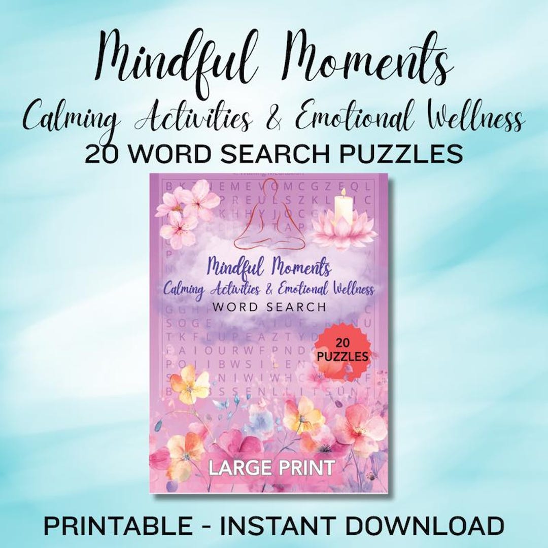 Large Print Word Search Puzzles: Relaxing Themes, Mindful Puzzles (PDF ...