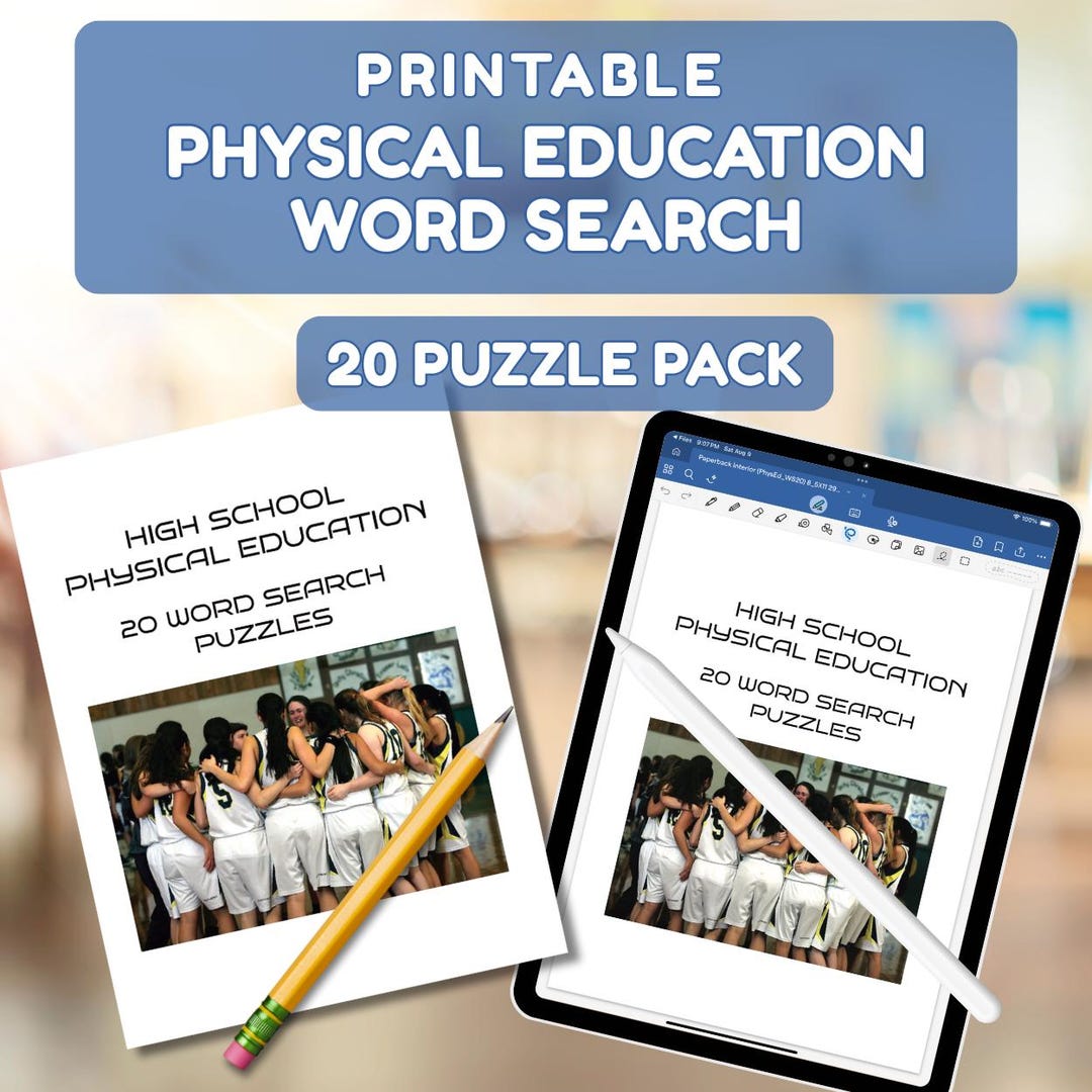 Physical Education Word Search Puzzles: High School PE Activities ...