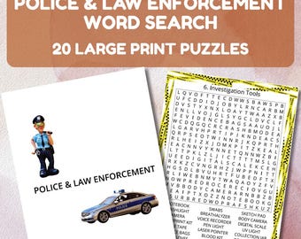 Police & Law Enforcement Word Search: 20 Printable Puzzles (PDF ...