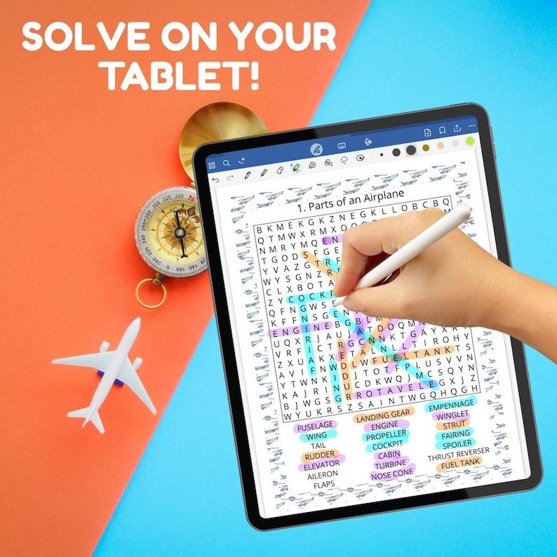 Aviation Word Search Puzzles: 20 Printable Airplane Games (PDF Download ...