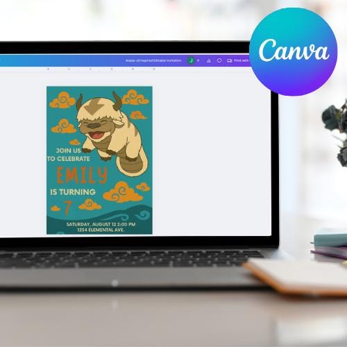 Avatar Inspired Birthday Invitation | Editable Canva Template ...