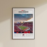 Retro Football Prints Ohio Sports Art Poster Set of 2 Sports Team Wall ...