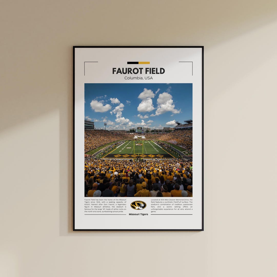 Faurot Field Print | Missouri Tigers Poster | Vintage NFL Print ...