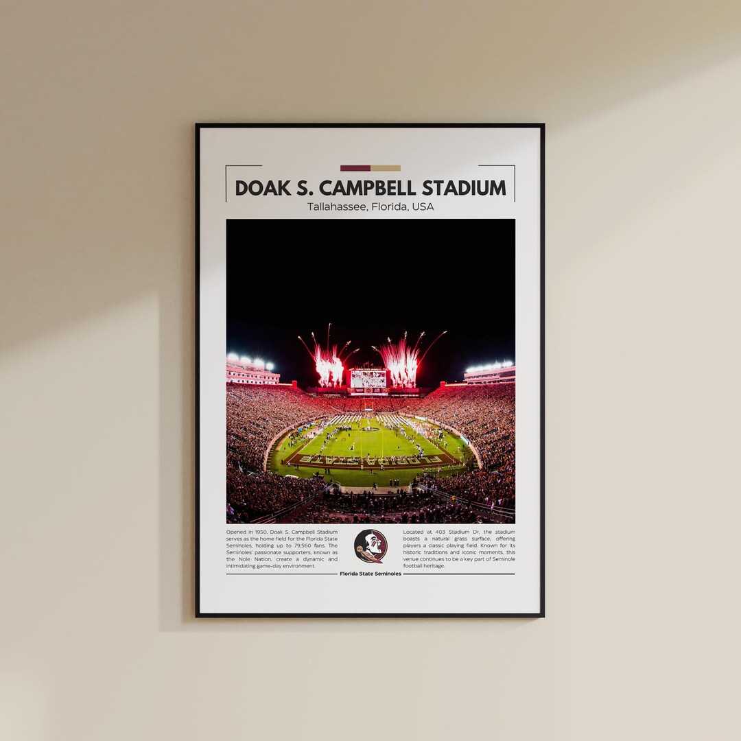 Doak S. Campbell Stadium Print | Florida State Seminoles Poster ...