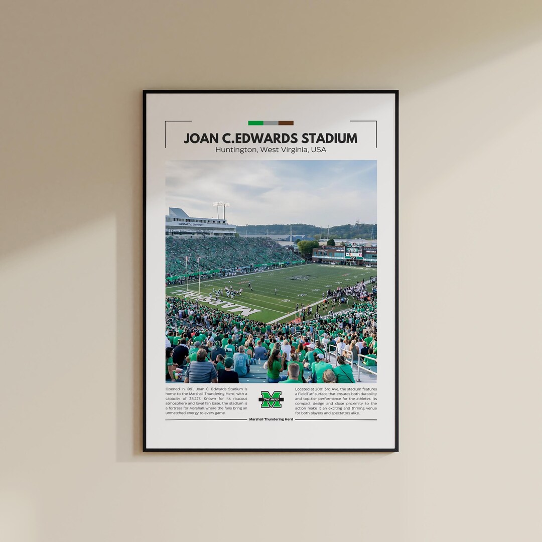 Joan C. Edwards Stadium Print | Marshall Thundering Herd Poster ...