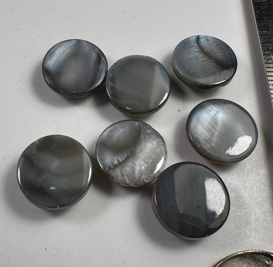 Silver Grey Shank Buttons Vintage Shell, Mother of Pearl - Etsy
