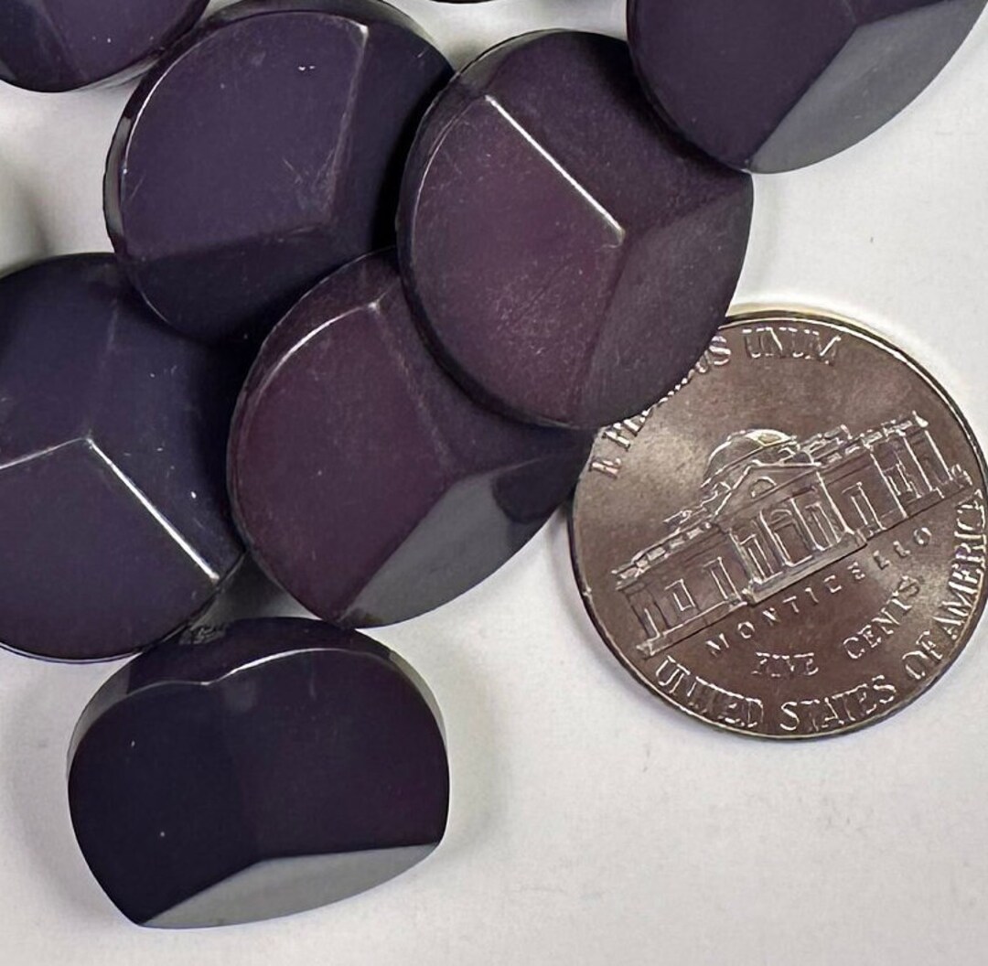 Purple Shank Buttons - Vintage - Facets - Three Facet -6 Count - Etsy