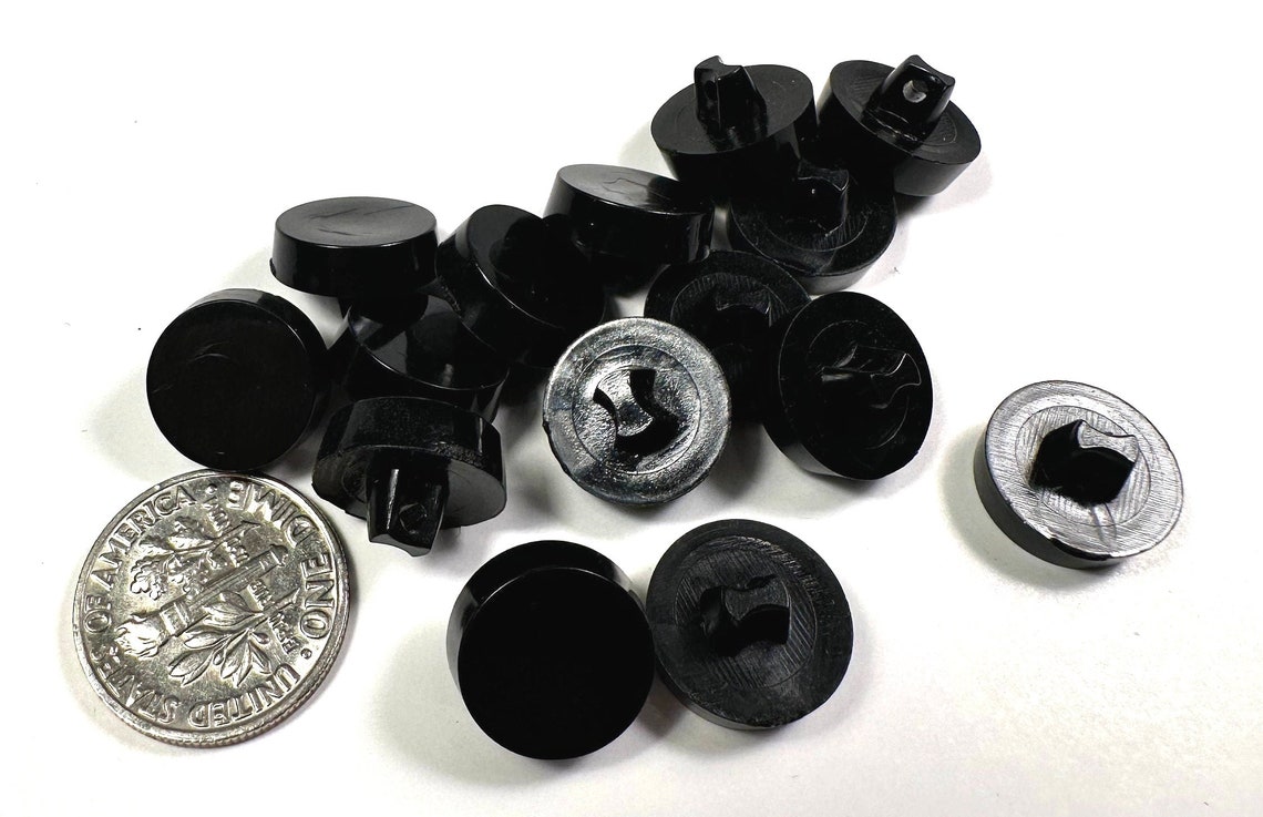 Black Shank Buttons - Vintage - Small - Shiny - 10 Count - Etsy
