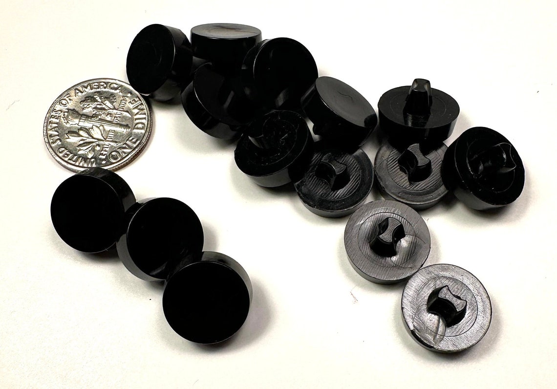 Black Shank Buttons - Vintage - Small - Shiny - 10 Count - Etsy