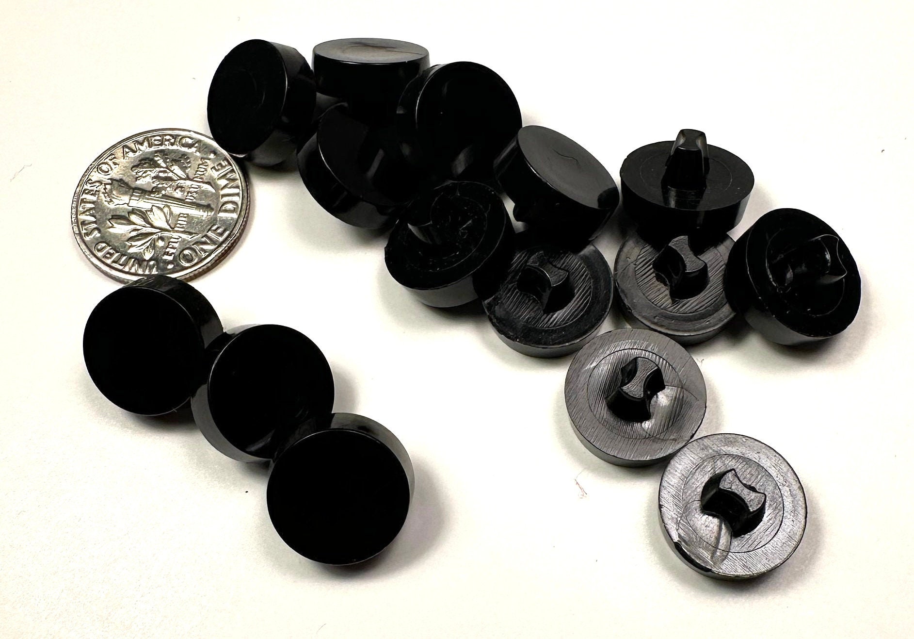 Black Shank Buttons - Vintage - Small - Shiny - 10 Count - Etsy