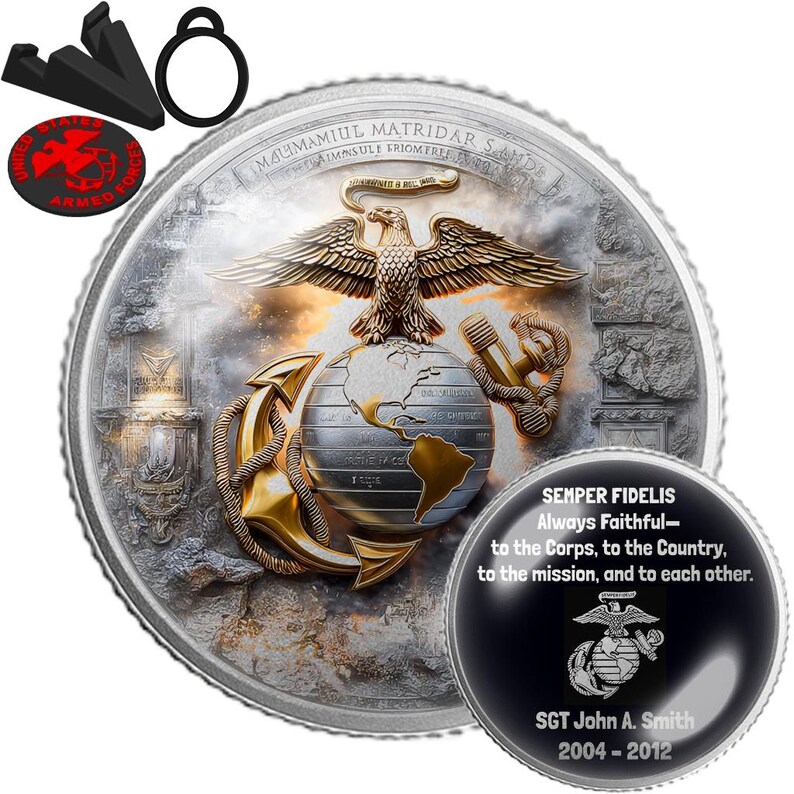 Eagle Globe Anchor Coin | Marine Corps Coin | Challenge Coin | Veteran ...