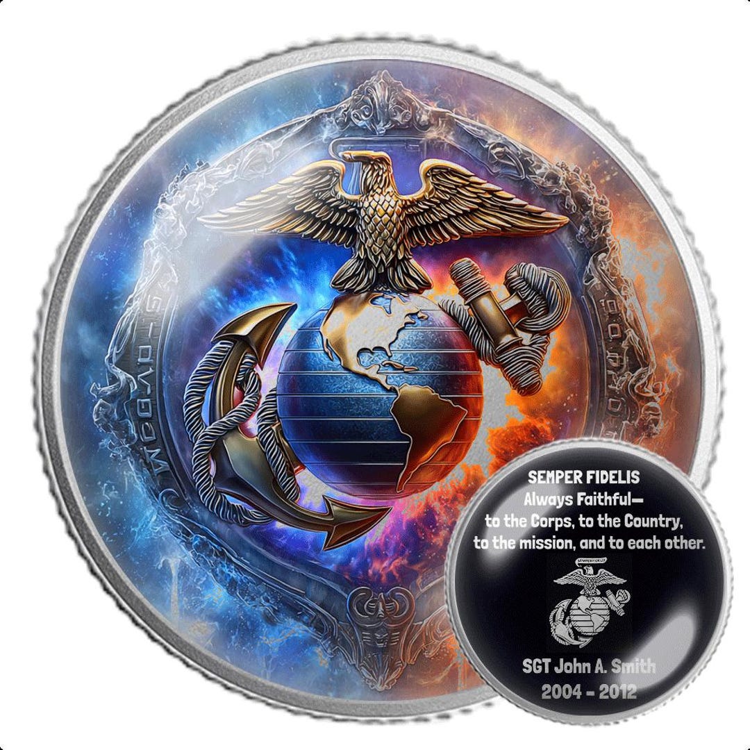 U.S. Marine Corps Semper Fidelis Challenge Coin – Personalized 40mm ...