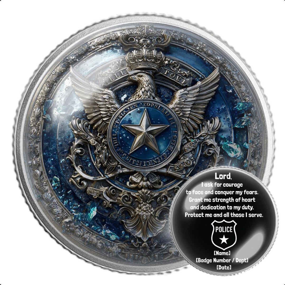 Law Enforcement Challenge Coin, Thin Blue Line (40mm, Personalized) - Etsy