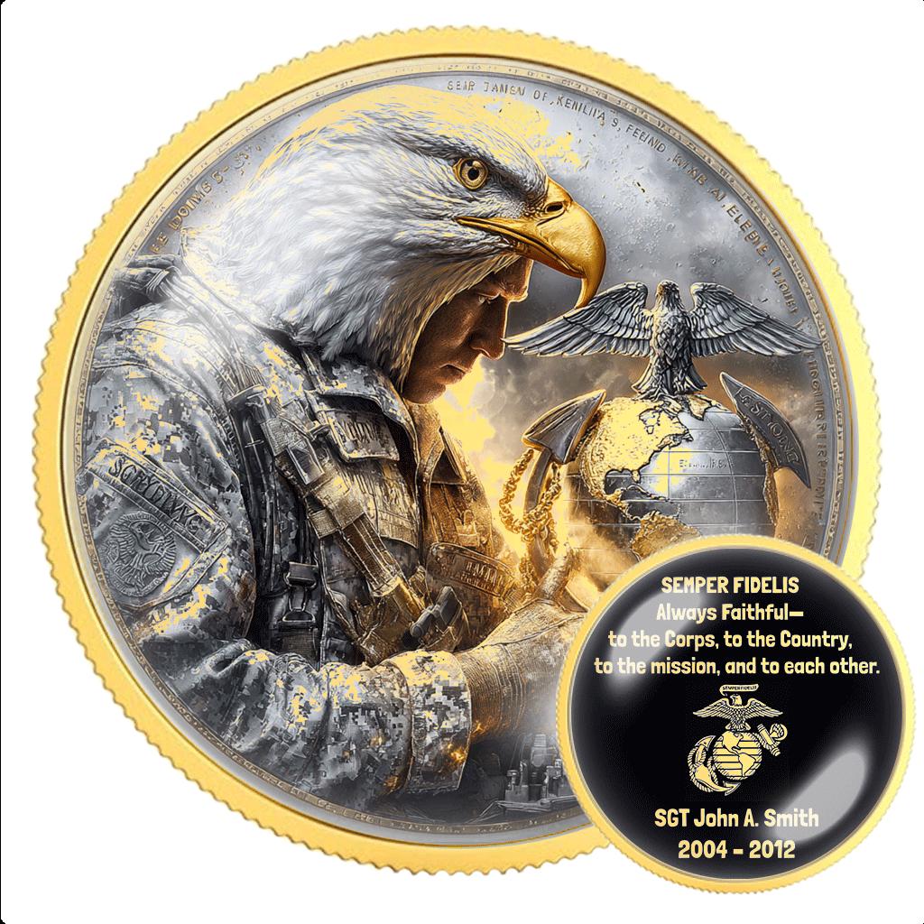 USMC Marine Corps Challenge Coin | Eagle Globe Anchor EGA | Veteran ...