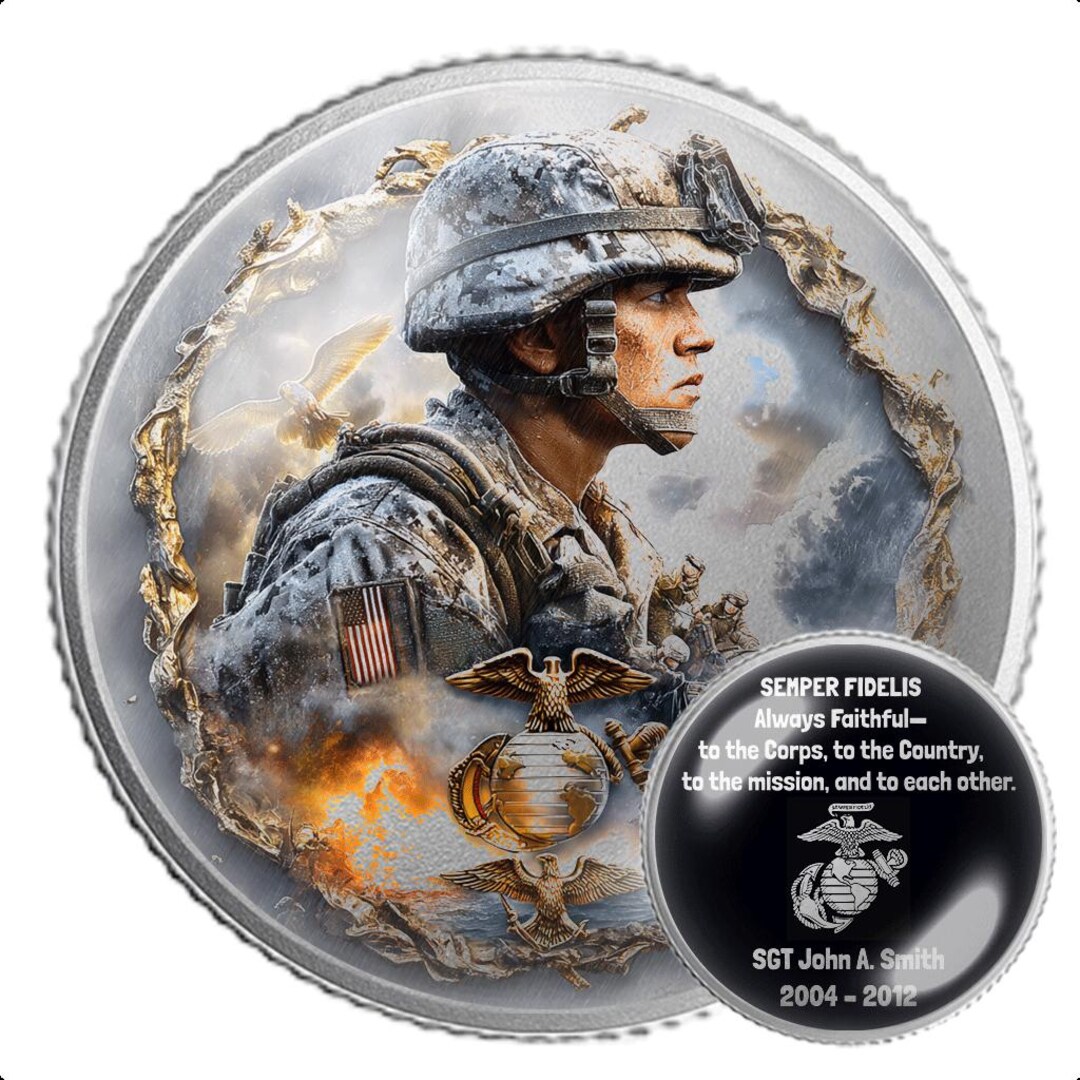 U.S. Marine Corps Semper Fidelis Challenge Coin – Personalized 40mm ...