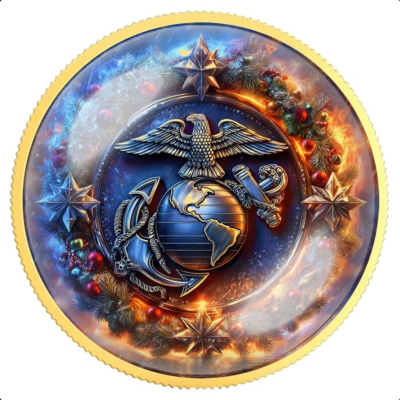 Personalized U.S. Marine Corps Christmas Challenge Coin – Semper ...