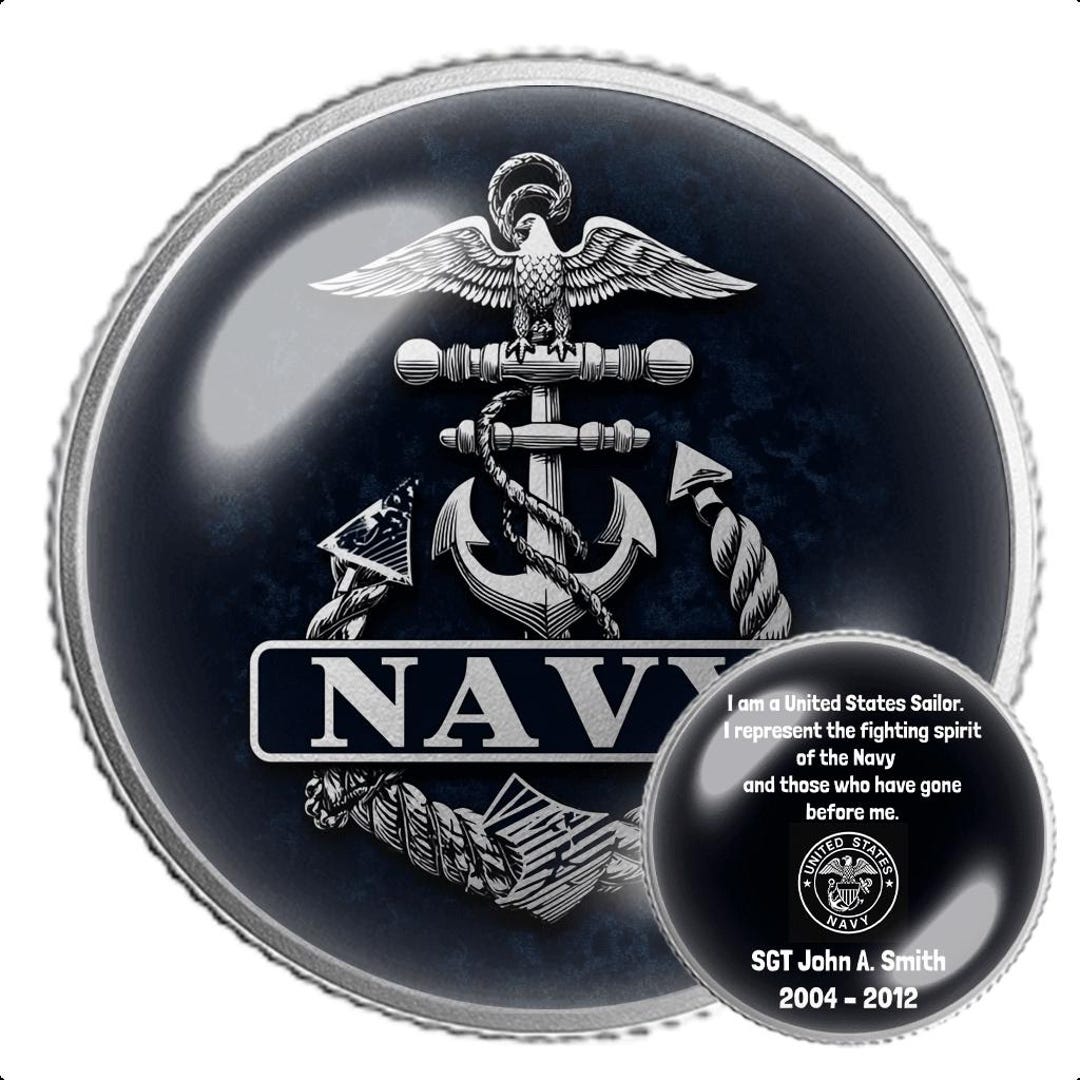 Custom U.S. Navy Sailor Coin – Personalized Name, Rate & Ship ...