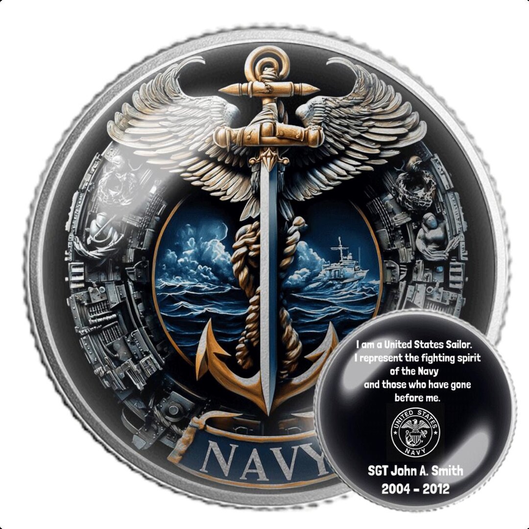 Personalized U.S. Navy Sailor's Creed Challenge Coin – Veteran Gift - Etsy