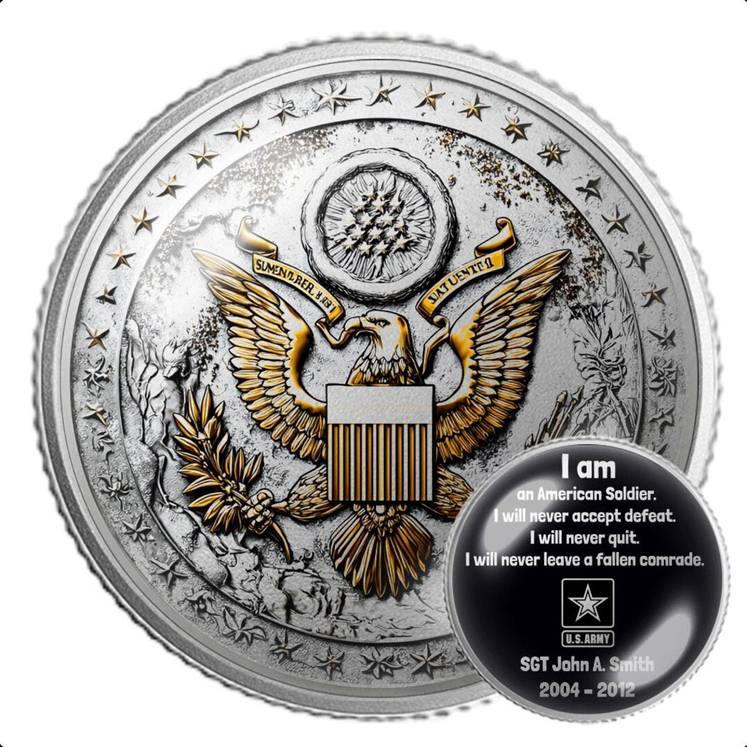 Personalized U.S. Army Soldier's Creed Challenge Coin – Veteran Gift - Etsy