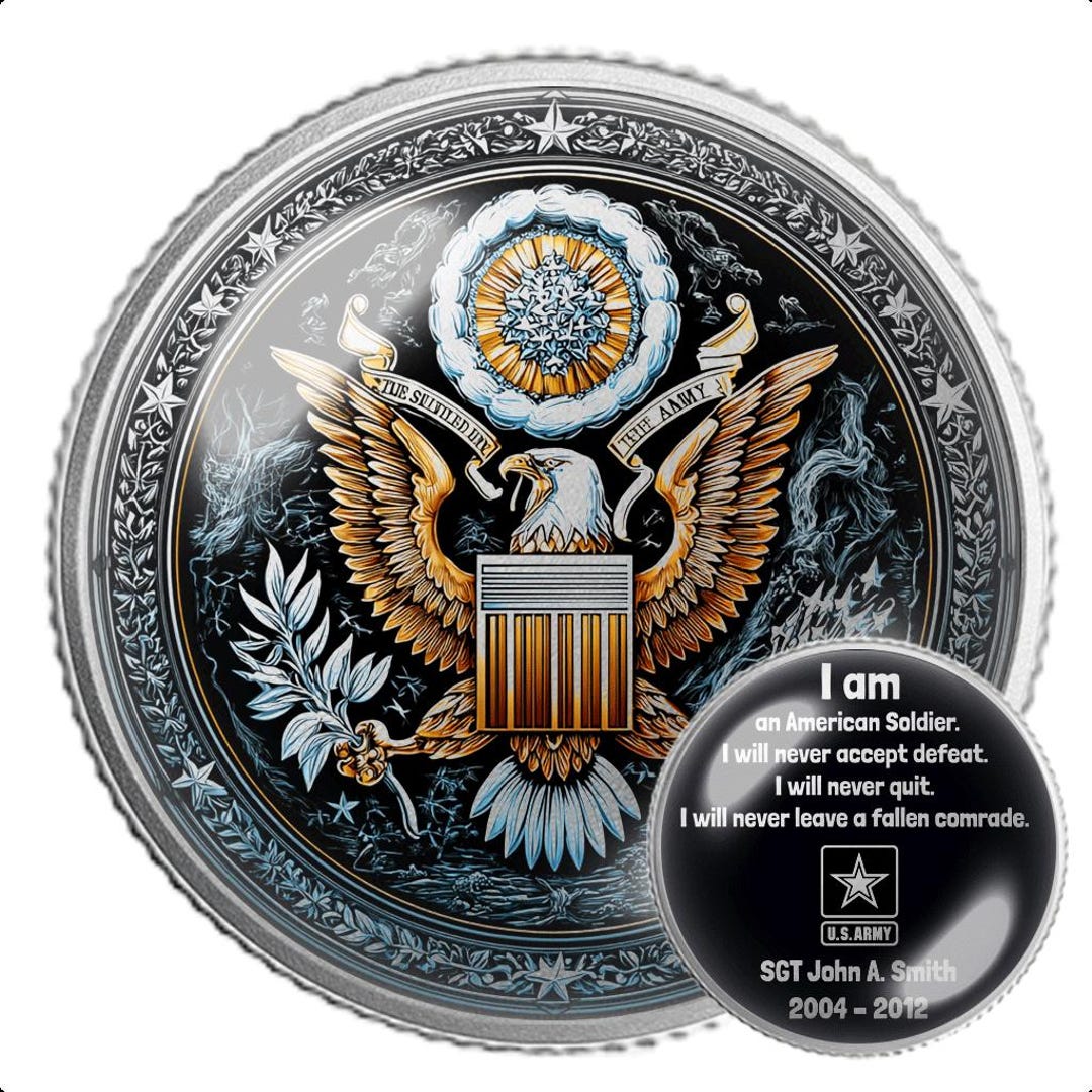 Personalized U.S. Army Challenge Coin – Soldier's Creed, Military Gift ...