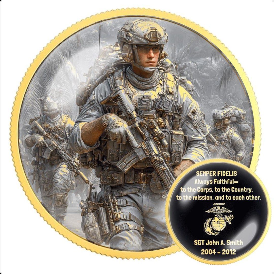 Personalized USMC Challenge Coin – Semper Fidelis Veteran Gift - Etsy