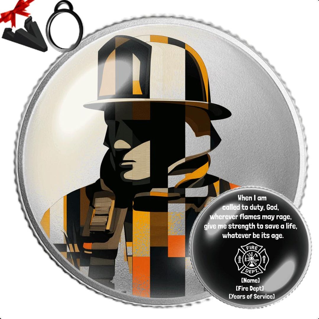 Custom Firefighter Coin – Personalized Name, Station & Date – Fire ...