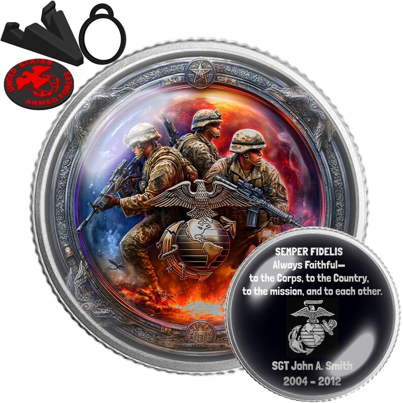 USMC Challenge Coin | Marine Corps Gift | Eagle Globe Anchor Coin ...