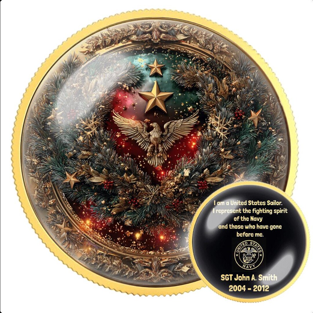 Christmas Navy Challenge Coin – Personalized Sailor's Creed Token - Etsy