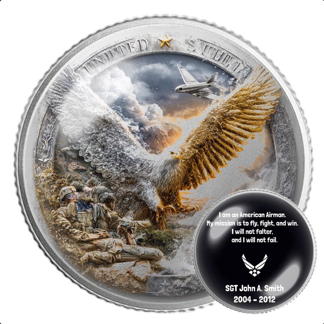 Custom U.S. Air Force Coin – Personalized Airman Name, Rank & Date ...