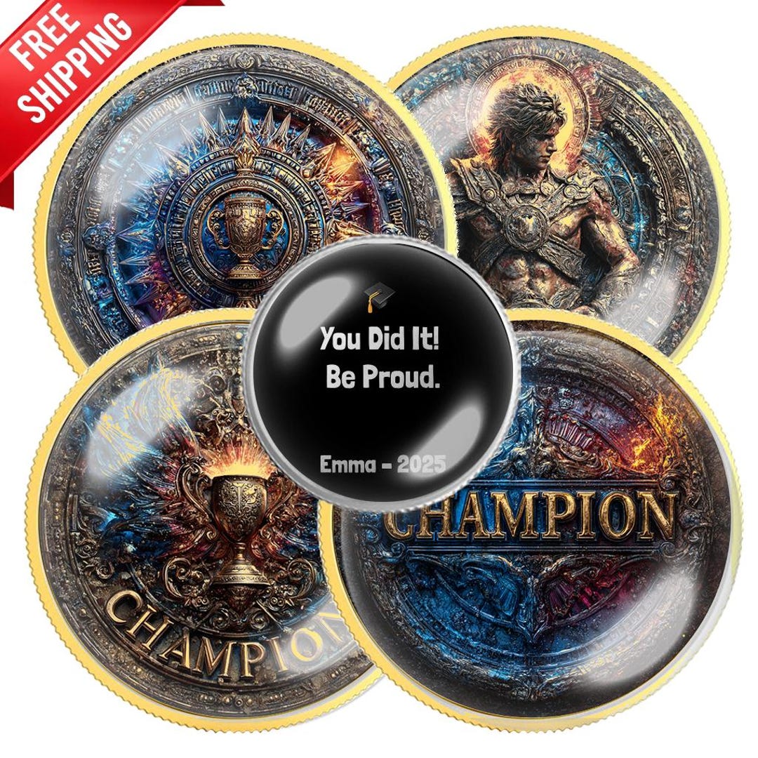 4-piece Motivational Challenge Coin Gift Set for Students, Athletes ...