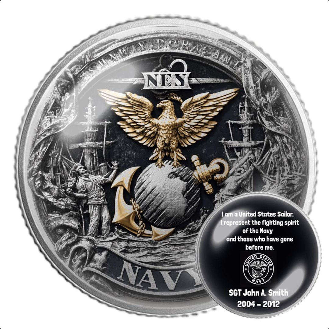 Custom U.S. Navy Sailor Coin – Personalized Name, Rate & Ship ...